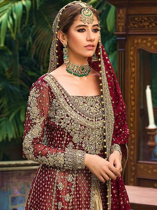 Bridal Pishwas Sunnyvale California USA Pakistani Bridal Pishwas with ...